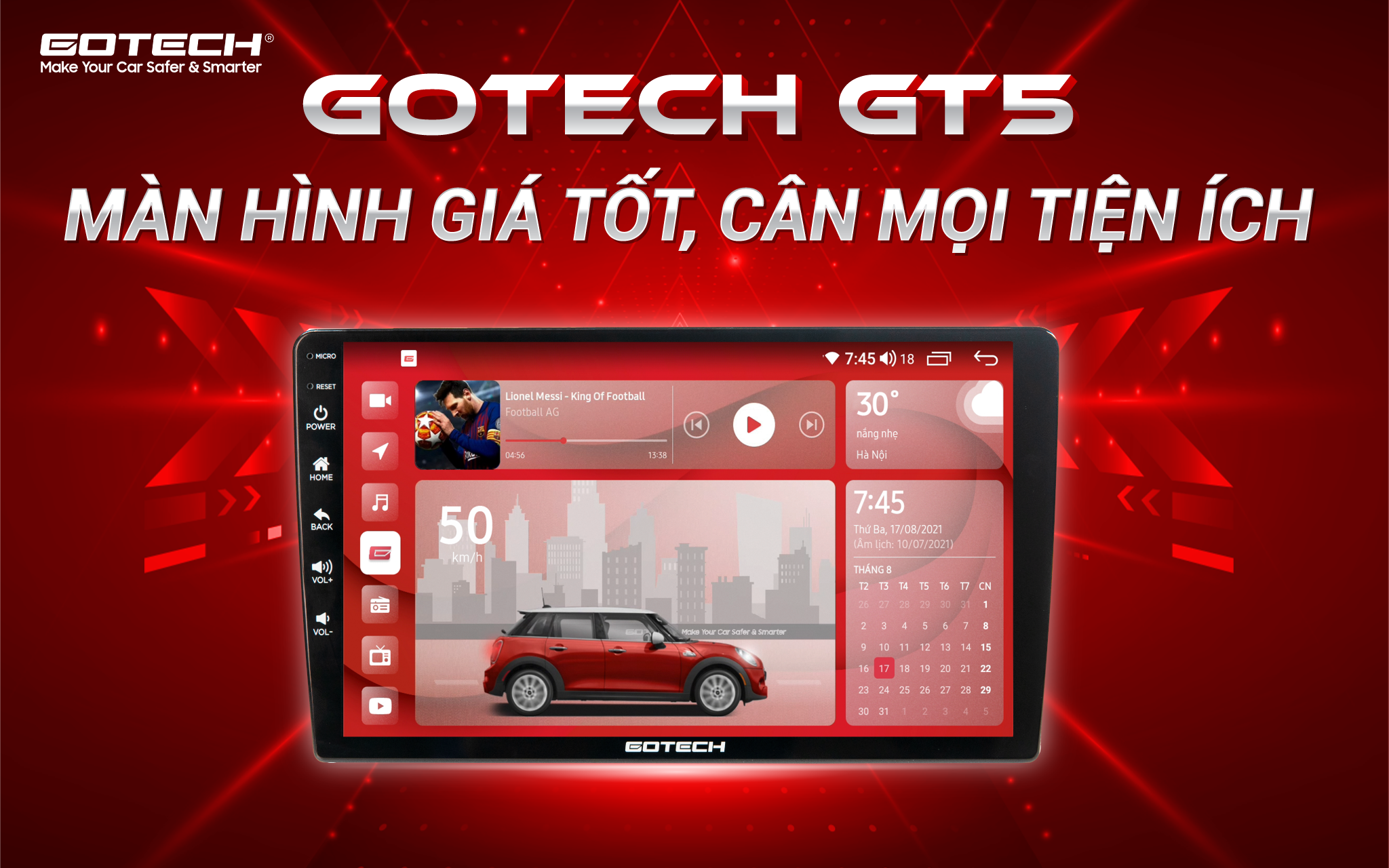 GOTECH có thêm màn hình ô tô thông minh GT5 giá “siêu hời”