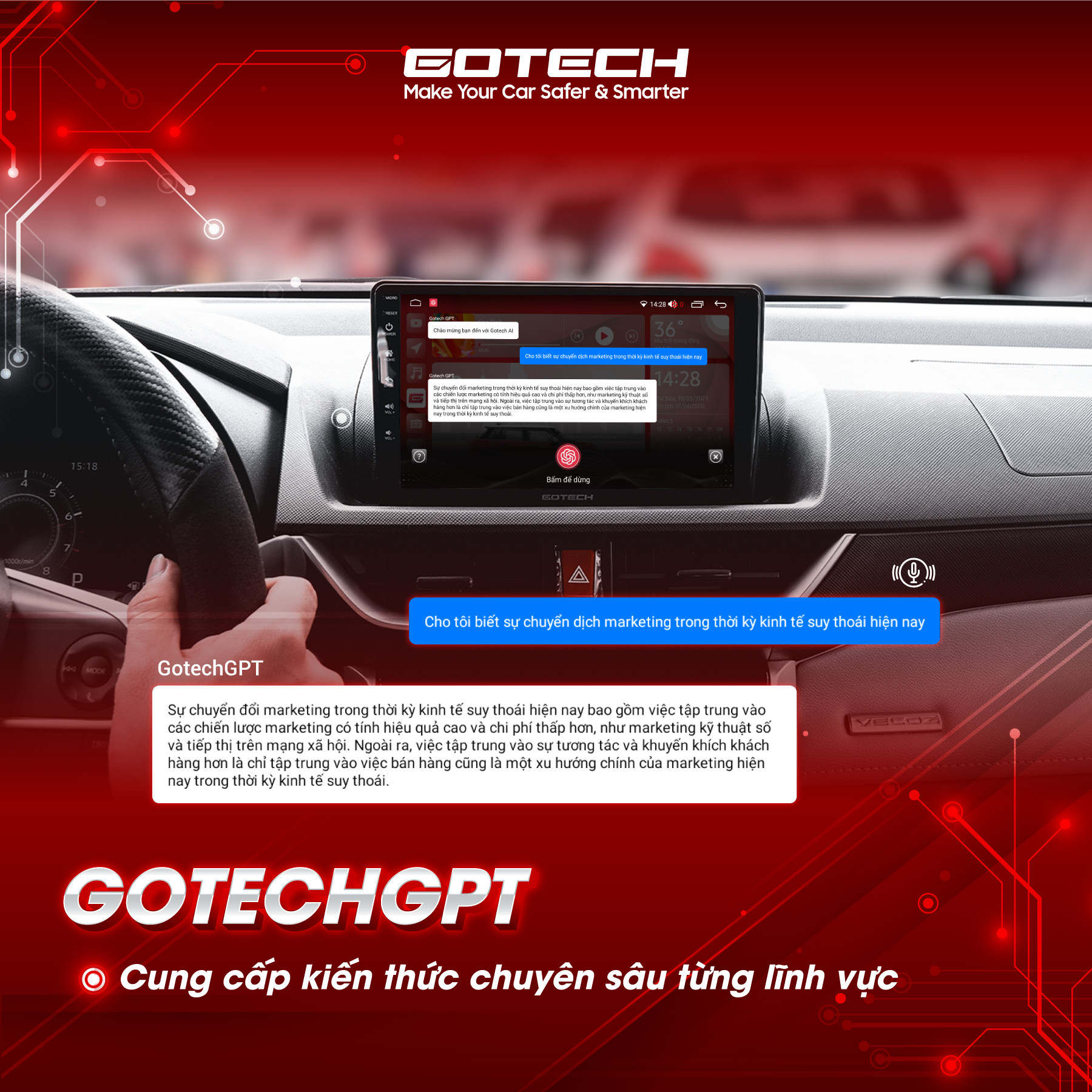 Gotech GPT lần đầu xuất hiện trên màn hình ô tô