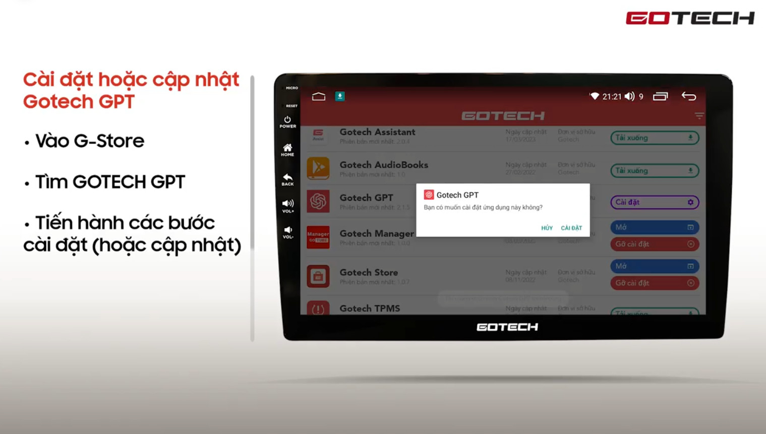 Hướng dẫn cài đặt và sử dụng GotechGPT trên màn hình ô tô thông minh ...