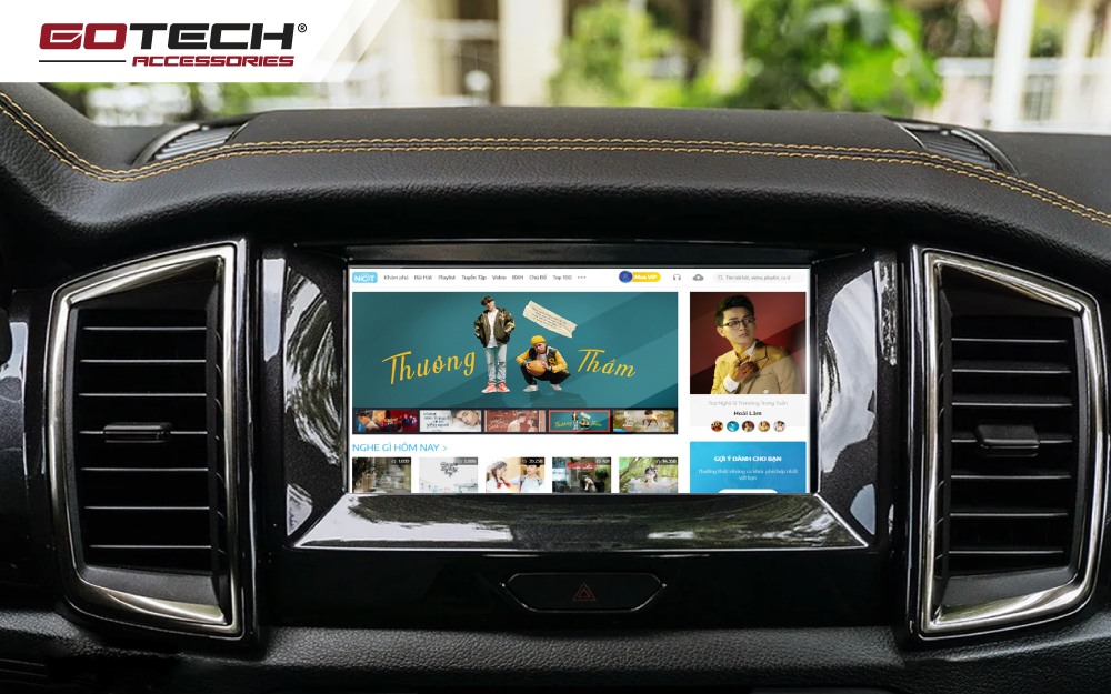 Android Box GOTECH cho xe Ford Ranger Wildtrak 2021