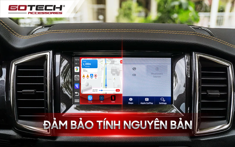 Android Box GOTECH cho xe Ford Ranger Wildtrak 2021