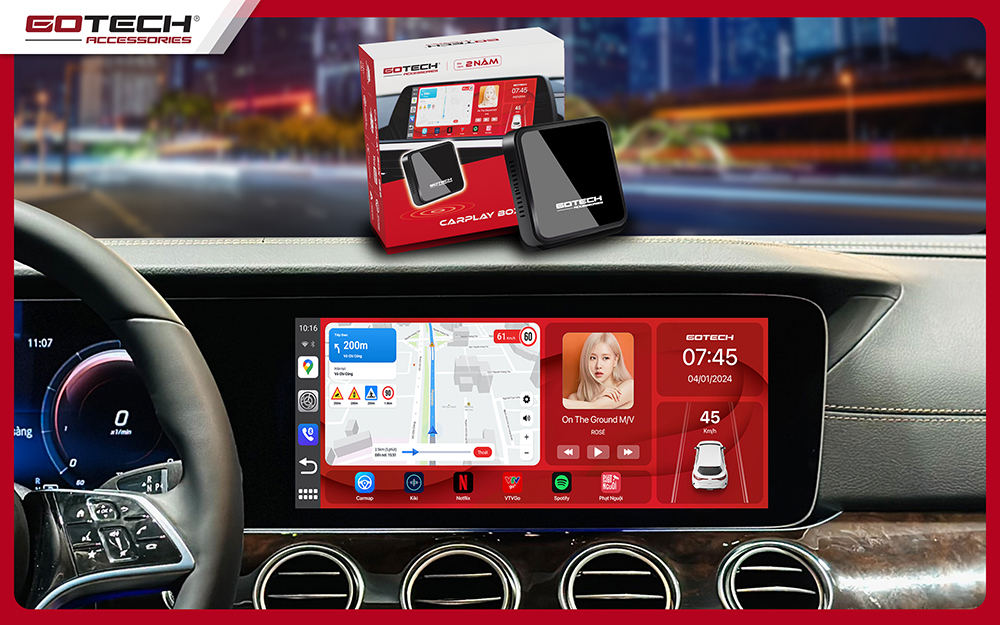 Android Box GOTECH cho xe Mercedes Benz E200 2019 – 2024