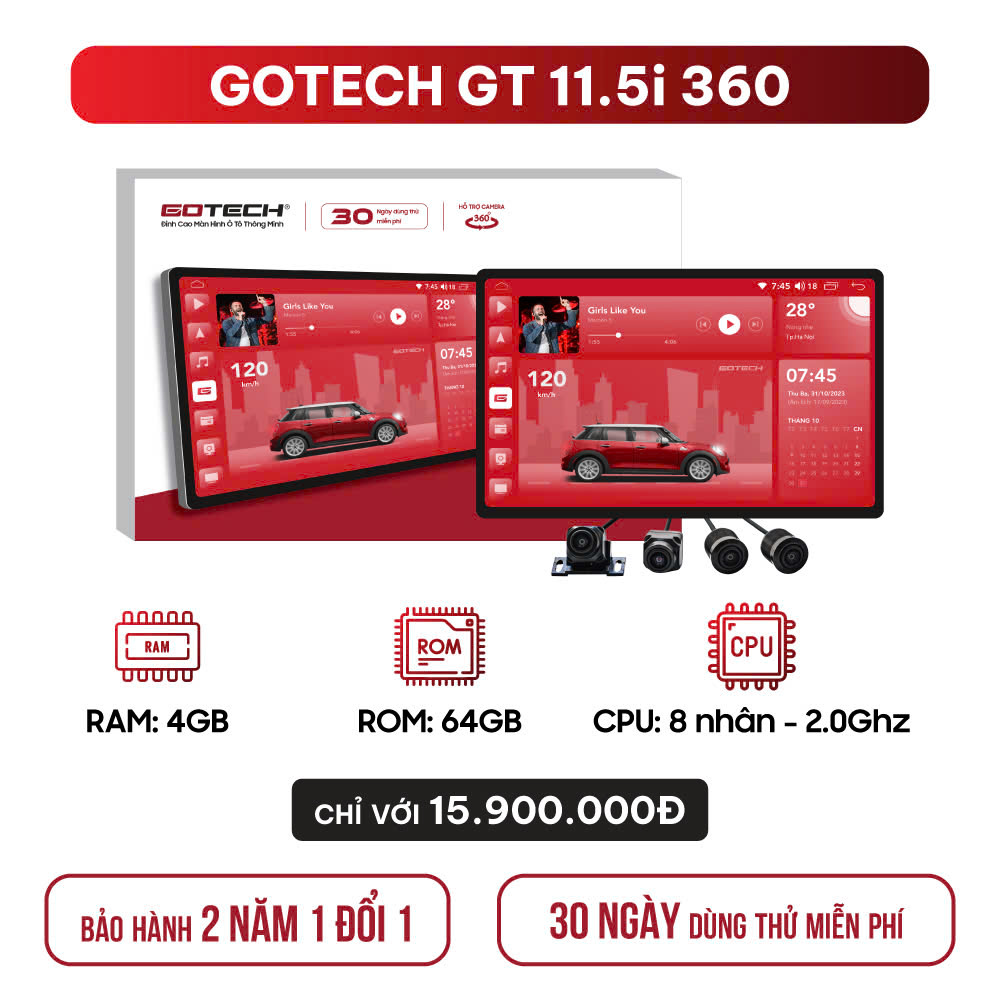 MÀN HÌNH Ô TÔ THÔNG MINH GOTECH GT11.5I 360 - GOTECH